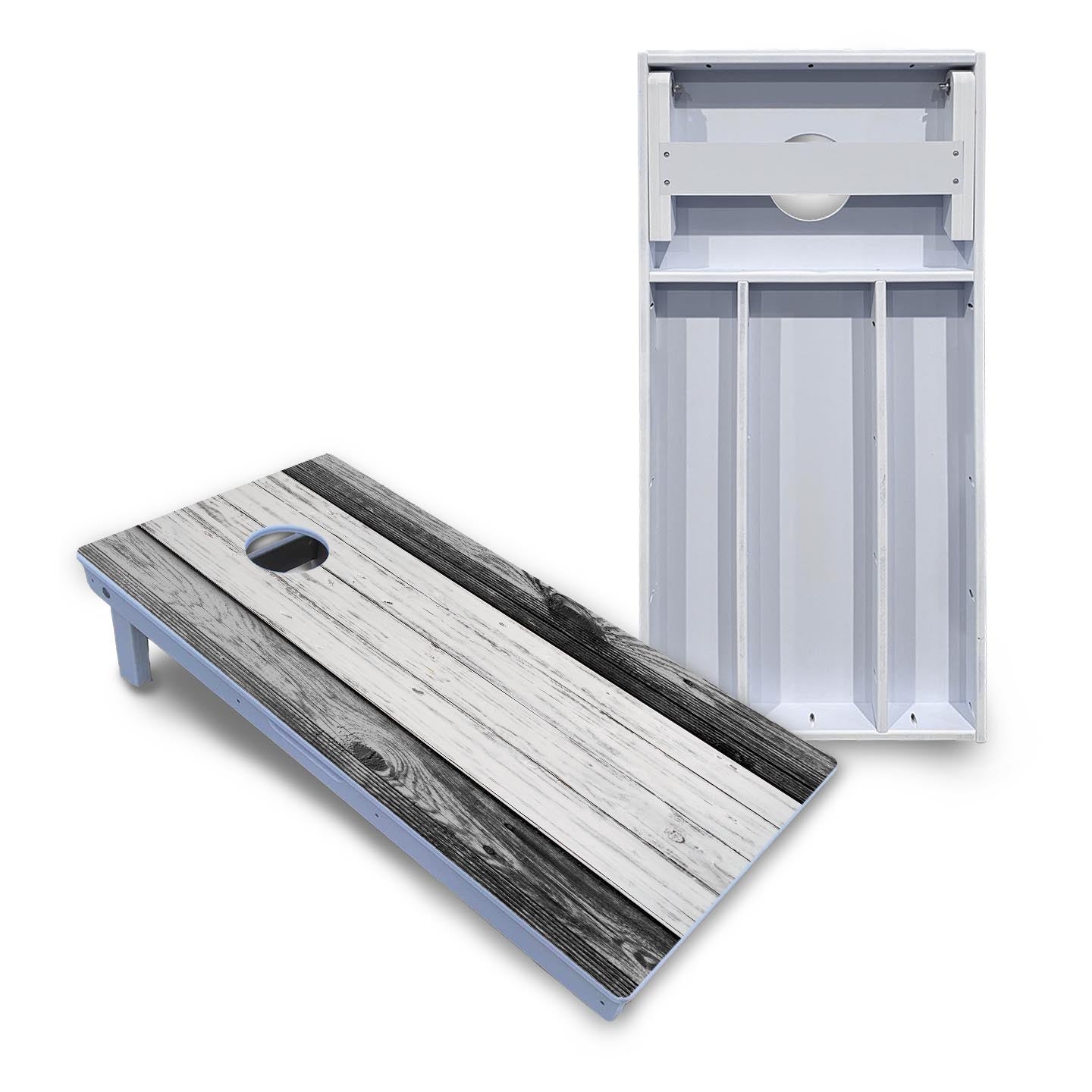 Grey Two Tone Slats Cornhole Boards - All Weather Series – Cornhole ...