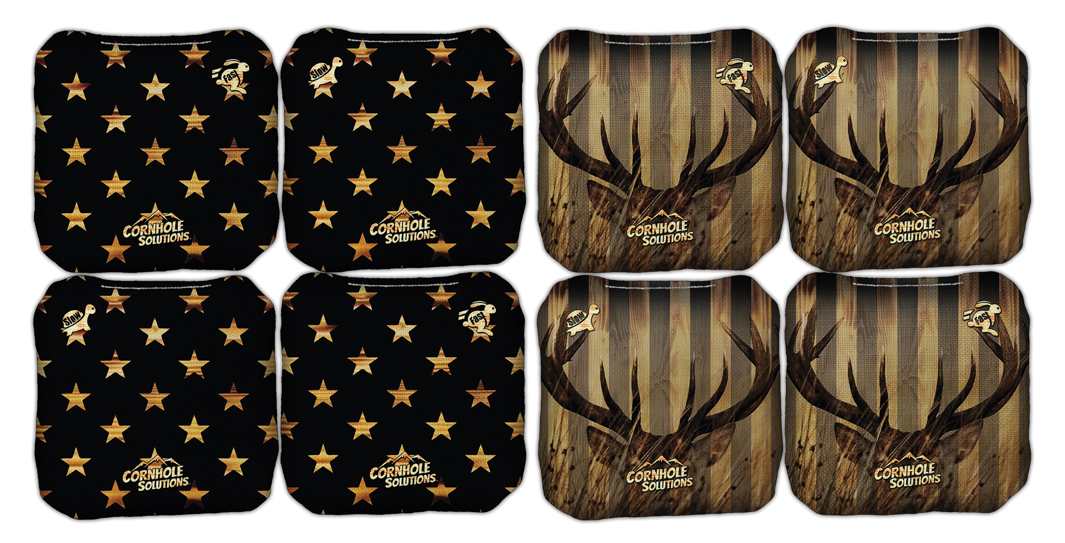 Pro Style Regulation 6x6 - Rec Cornhole Bags - Deer Flag Stars & Strip