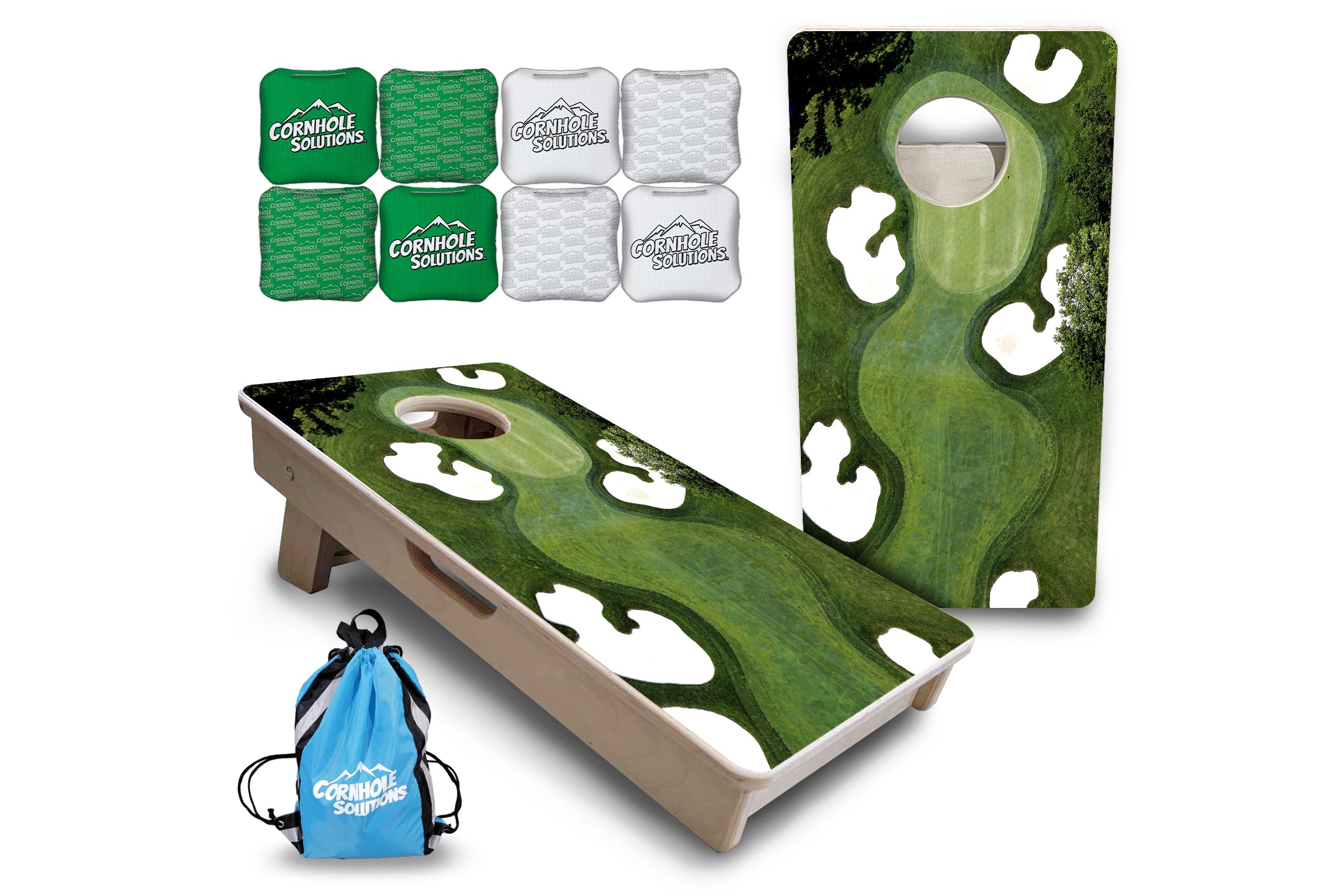 Mini 12" by 24" Cornhole Boards - 4" holes - Golf Course – Cornhole ...